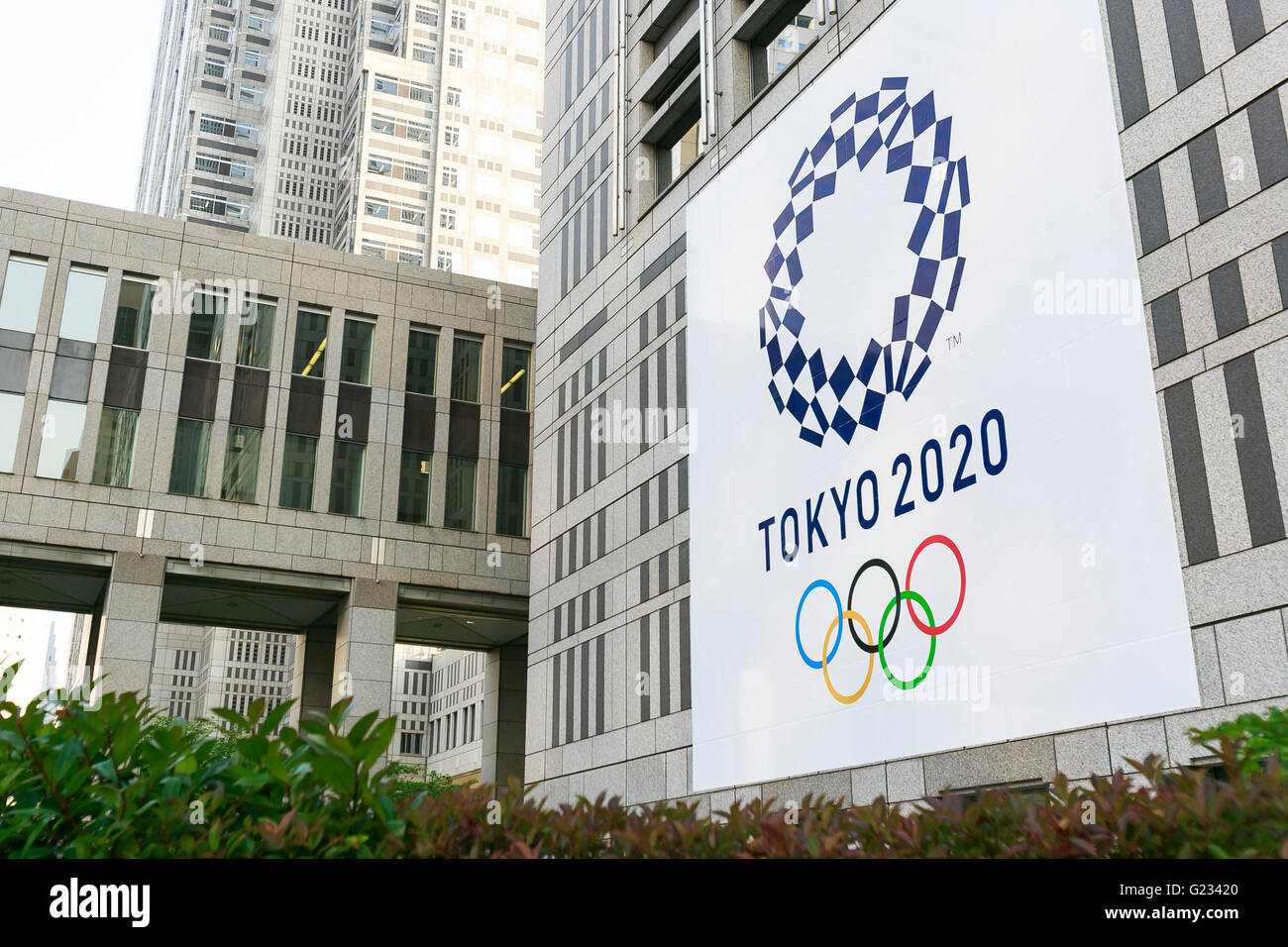 A huge Tokyo 2020 Olympic Games logo on display outside the Tokyo ...