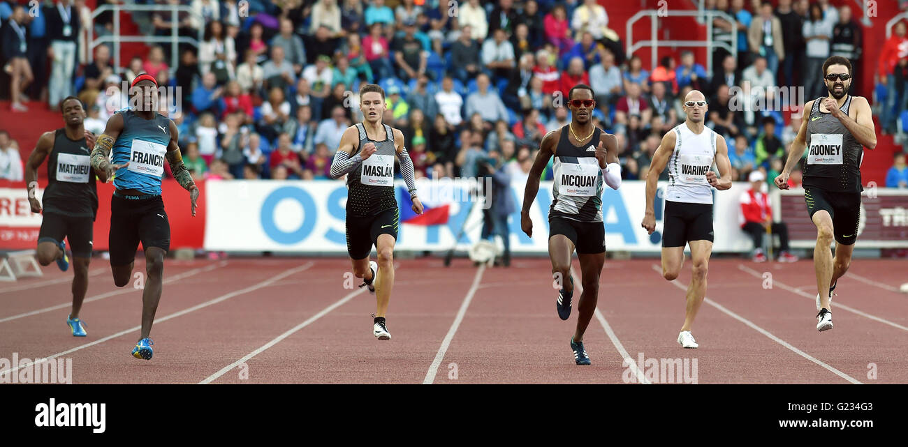 Third placed Czech athlete Pavel Maslak (third from left) competes in ...