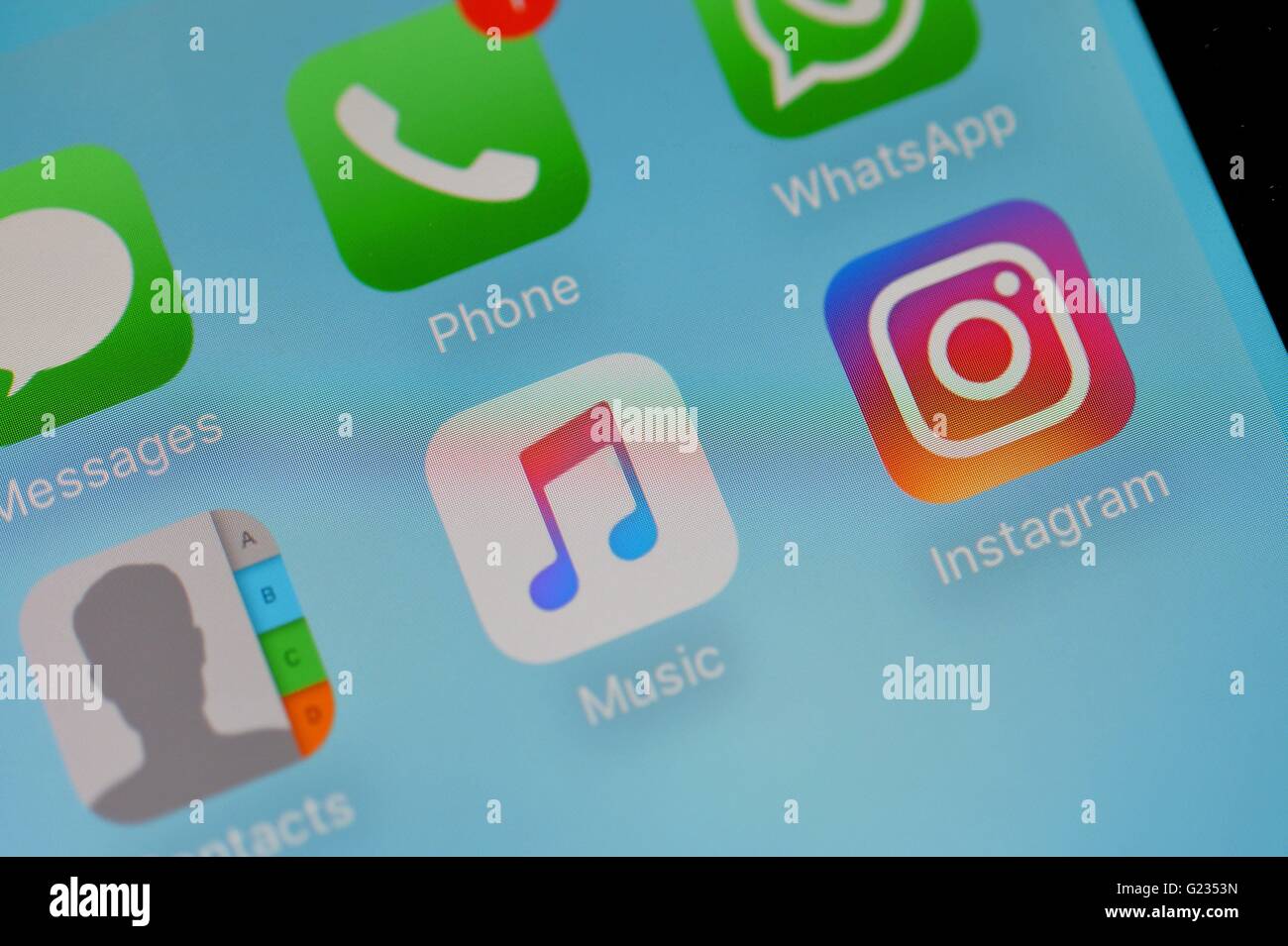The logo of the App instagram is on the display of an iPhone 6, Germany ...