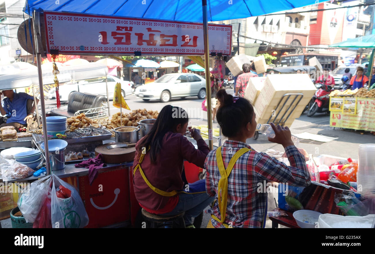 Bangkok, Thailand. 02nd Mar, 2016. Street vendors offer their goods for ...