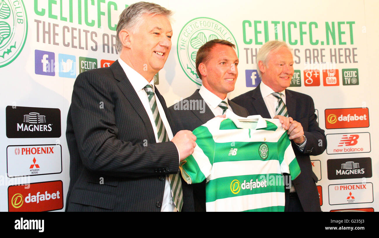Celtic Park, Glasgow, Scotland. 23rd May, 2016. Celtic unveil Brendan ...