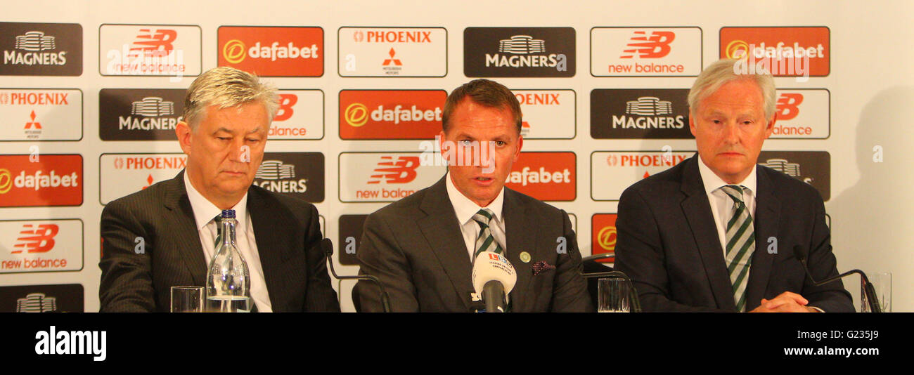 Celtic Park, Glasgow, Scotland. 23rd May, 2016. Celtic unveil Brendan ...