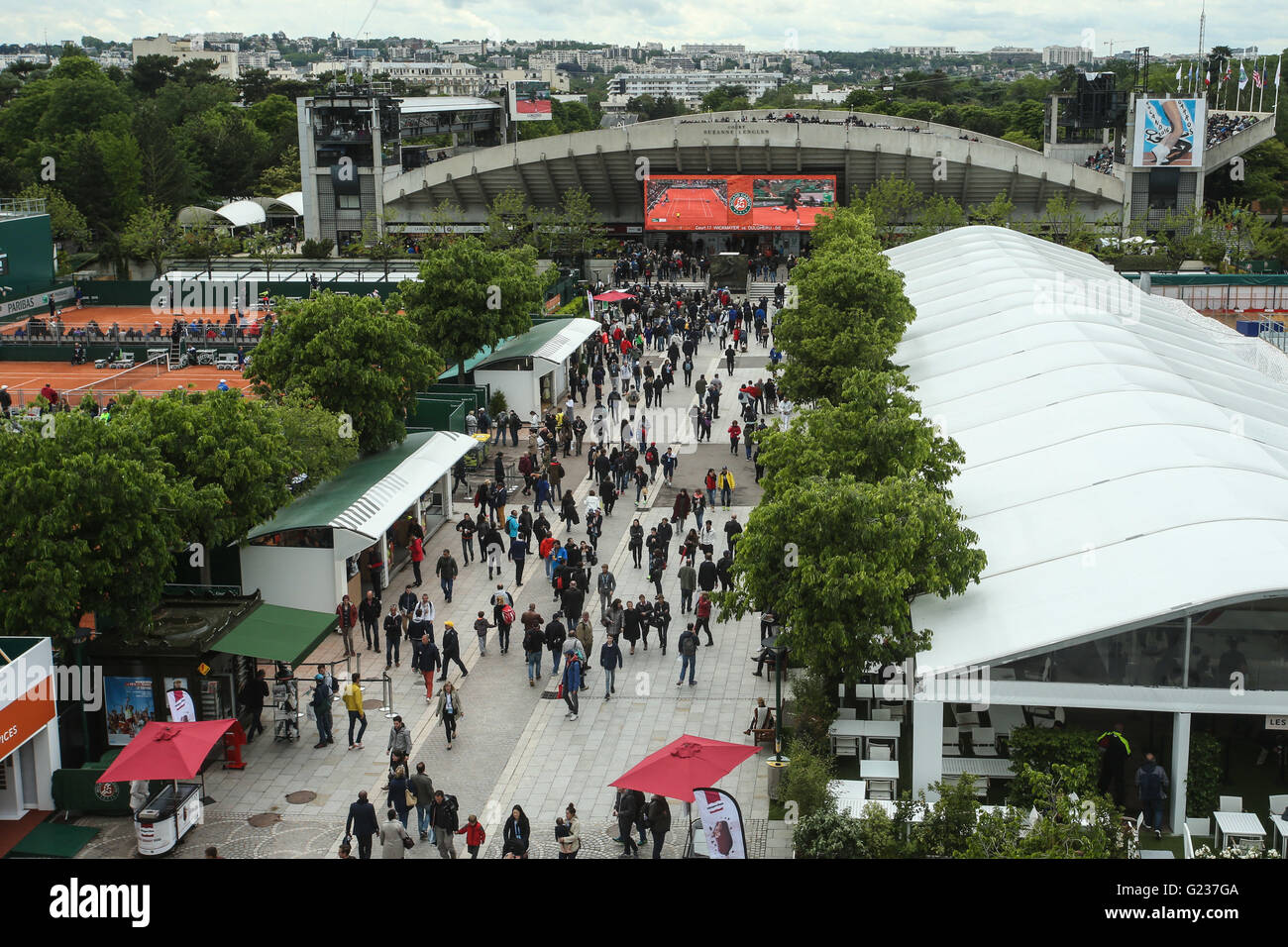 PARIS, FRANCE - 05/22/2016: ROLAND GARROS 2016 - Overview of the event ...