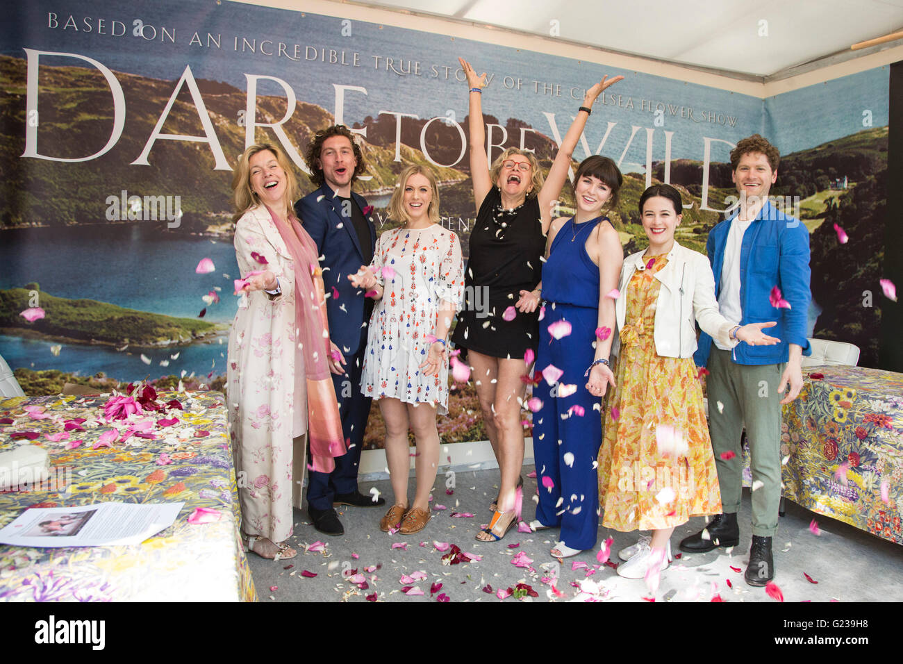 London, UK. 23 May 2016. L-R: Janie Dee, Rory Fleck-Byrne, Grace Carter ...