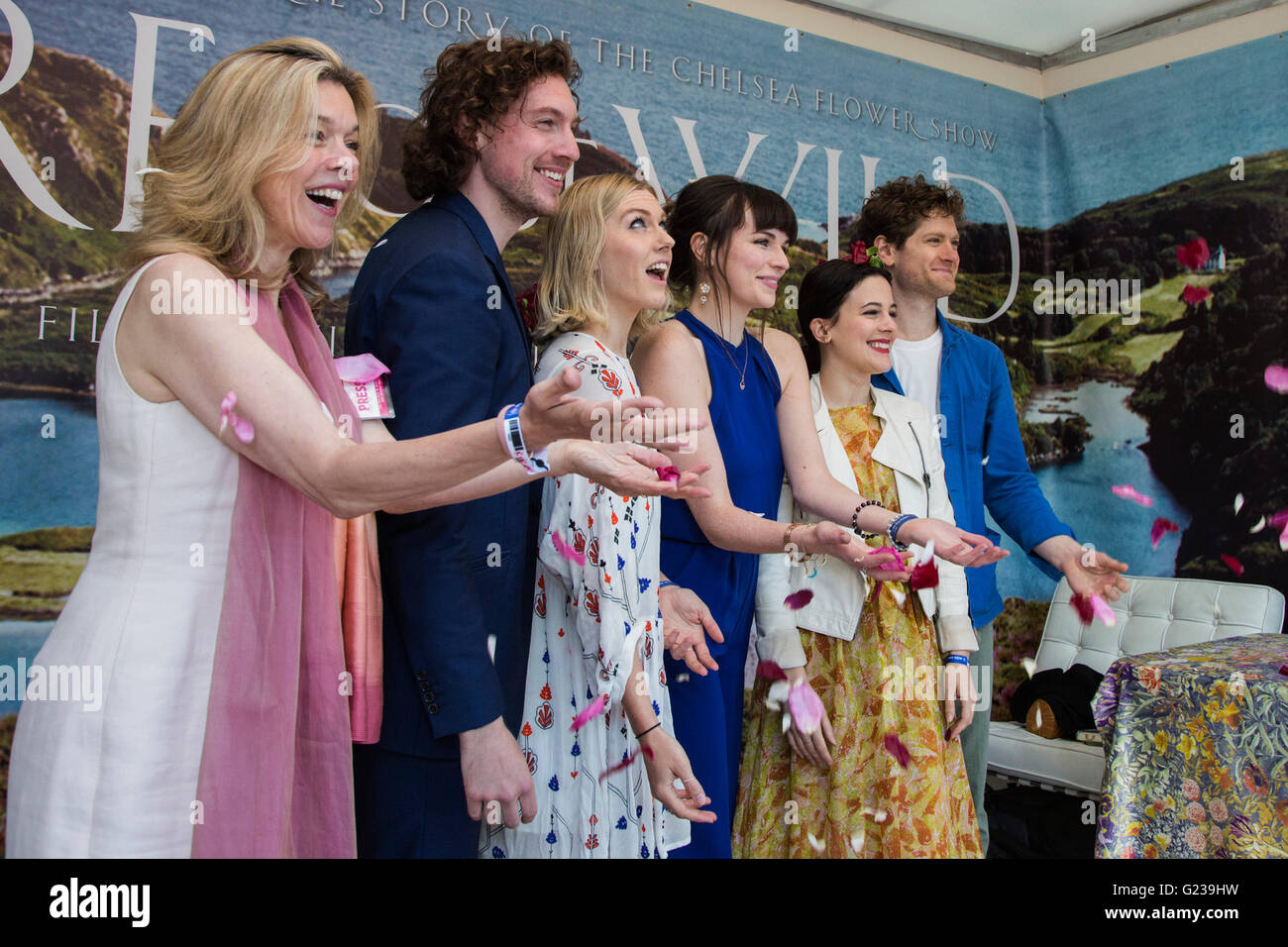 London, UK. 23 May 2016. L-R: Janie Dee, Rory Fleck-Byrne, Grace Carter ...