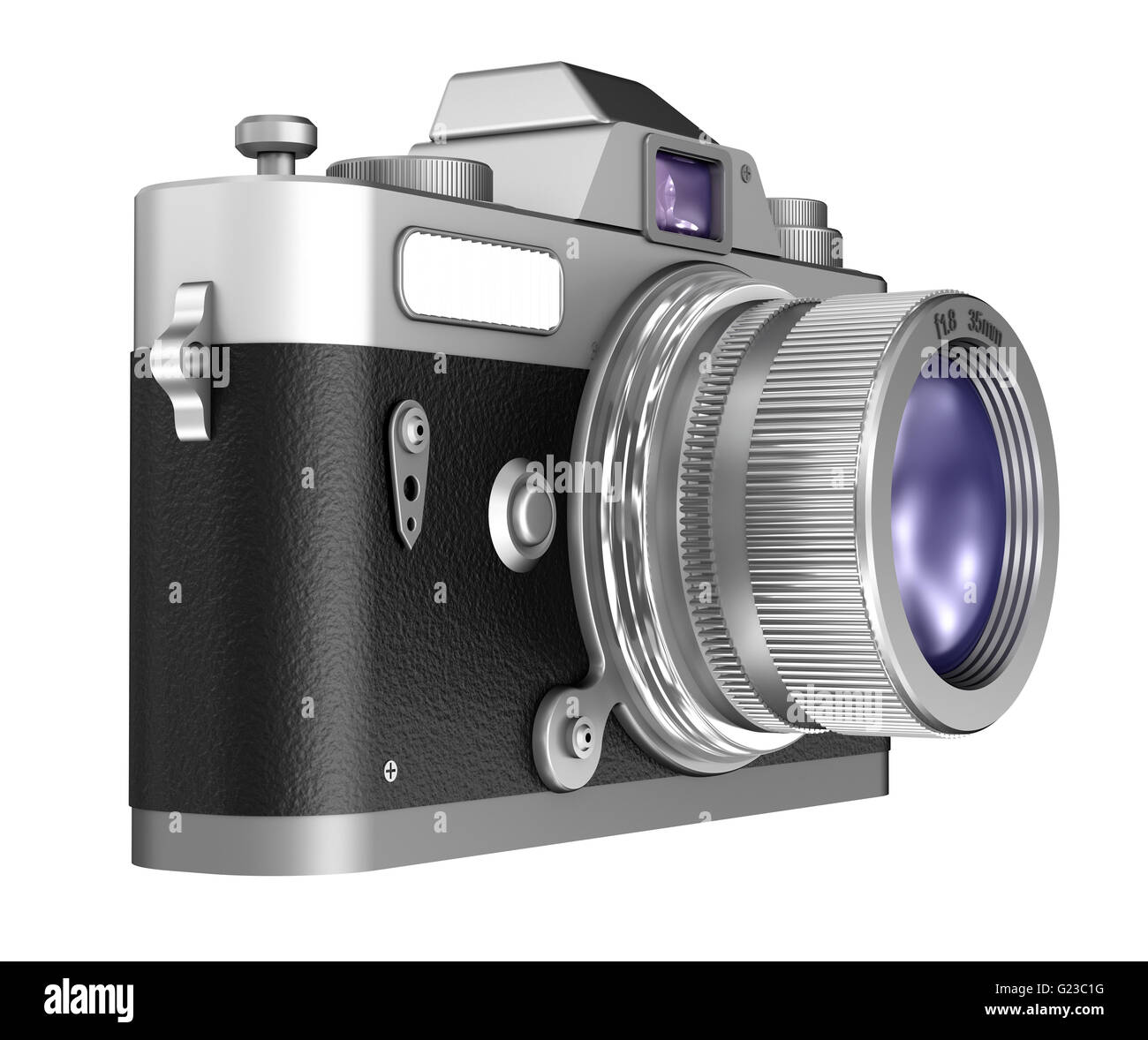 Retro camera isolated on white background Stock Photo - Alamy