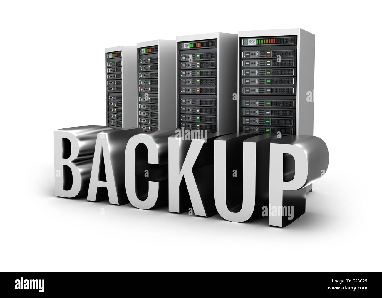 Backup servers and word concept over white Stock Photo - Alamy