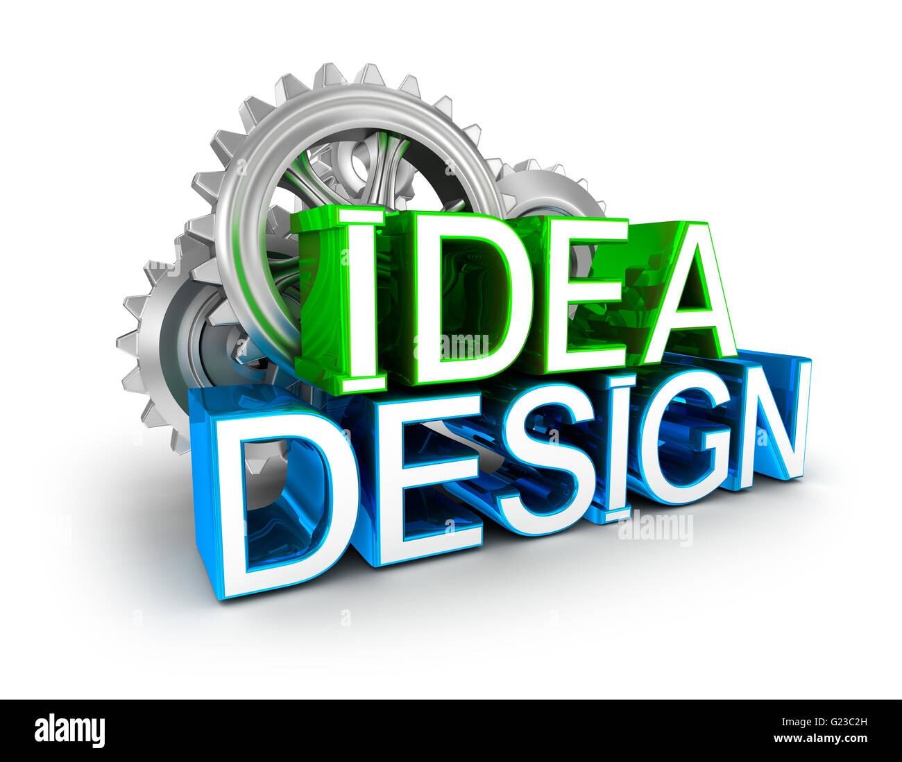 Design and idea text, 3d Concept Stock Photo - Alamy