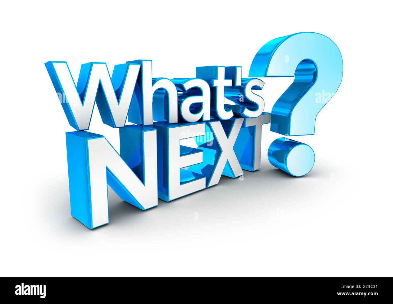 Whats next text, 3d Concept Stock Photo - Alamy