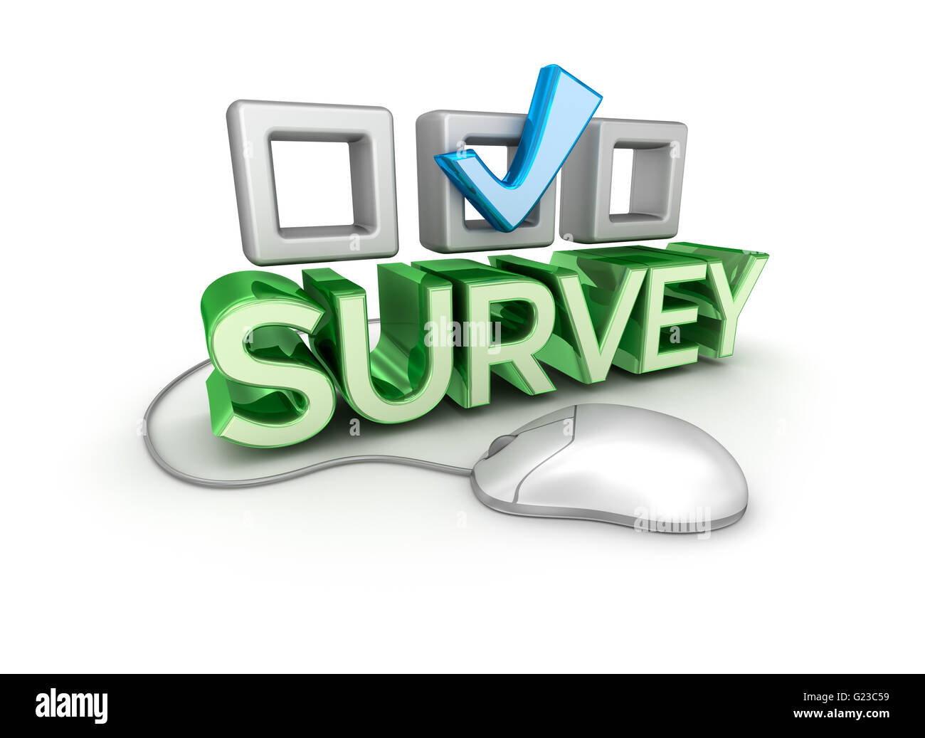 Survey text, 3d Concept isolated on white Stock Photo - Alamy