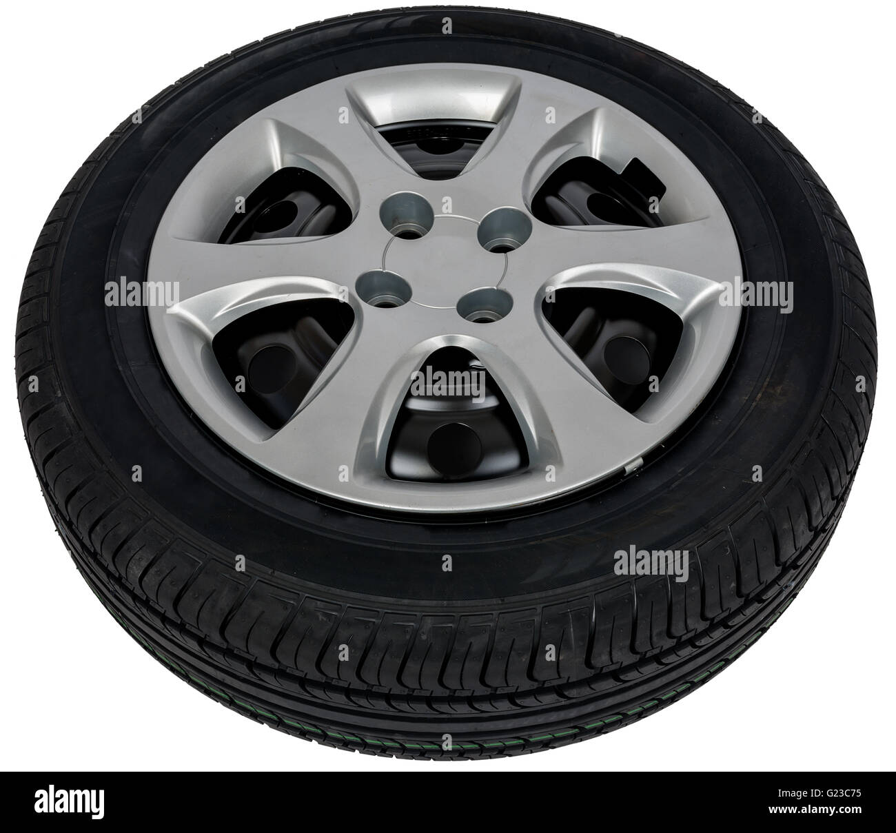 Photo of car tyre isolated Stock Photo - Alamy
