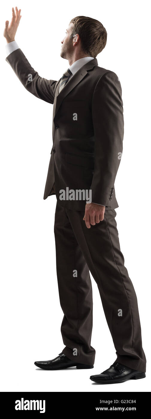 Man protecting himself with hand up Stock Photo - Alamy