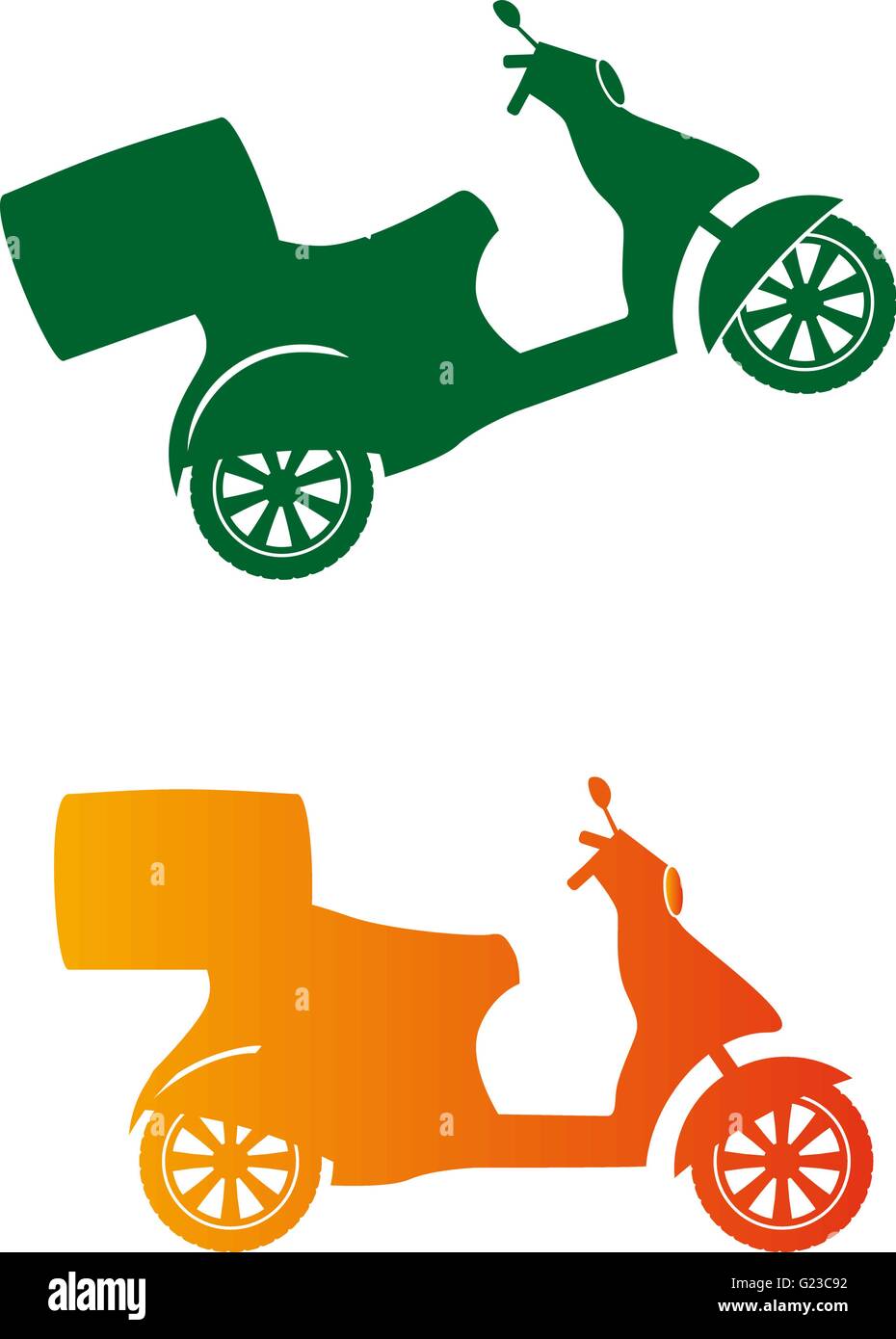 Scooter silhouette fast delivery service Stock Vector Images - Alamy