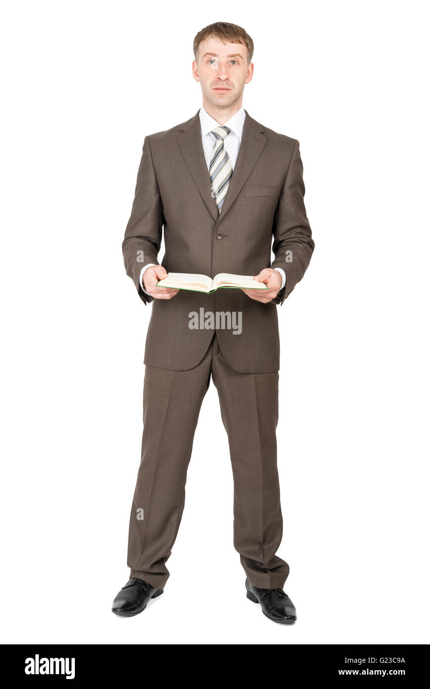 Man standing reading book Cut Out Stock Images & Pictures - Alamy