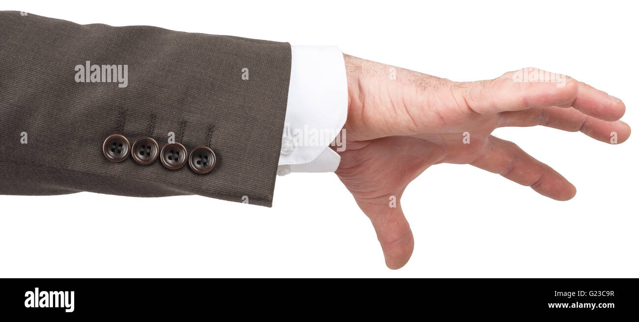 Hand of caucasian male to grab object Stock Photo - Alamy