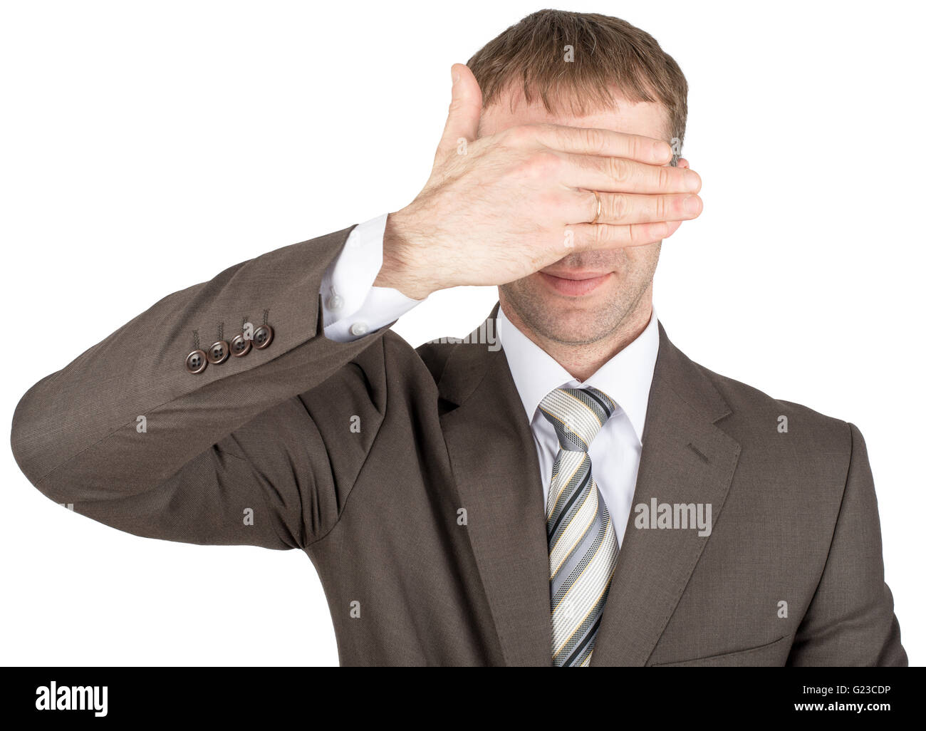Businessman closes one eye hi-res stock photography and images - Alamy