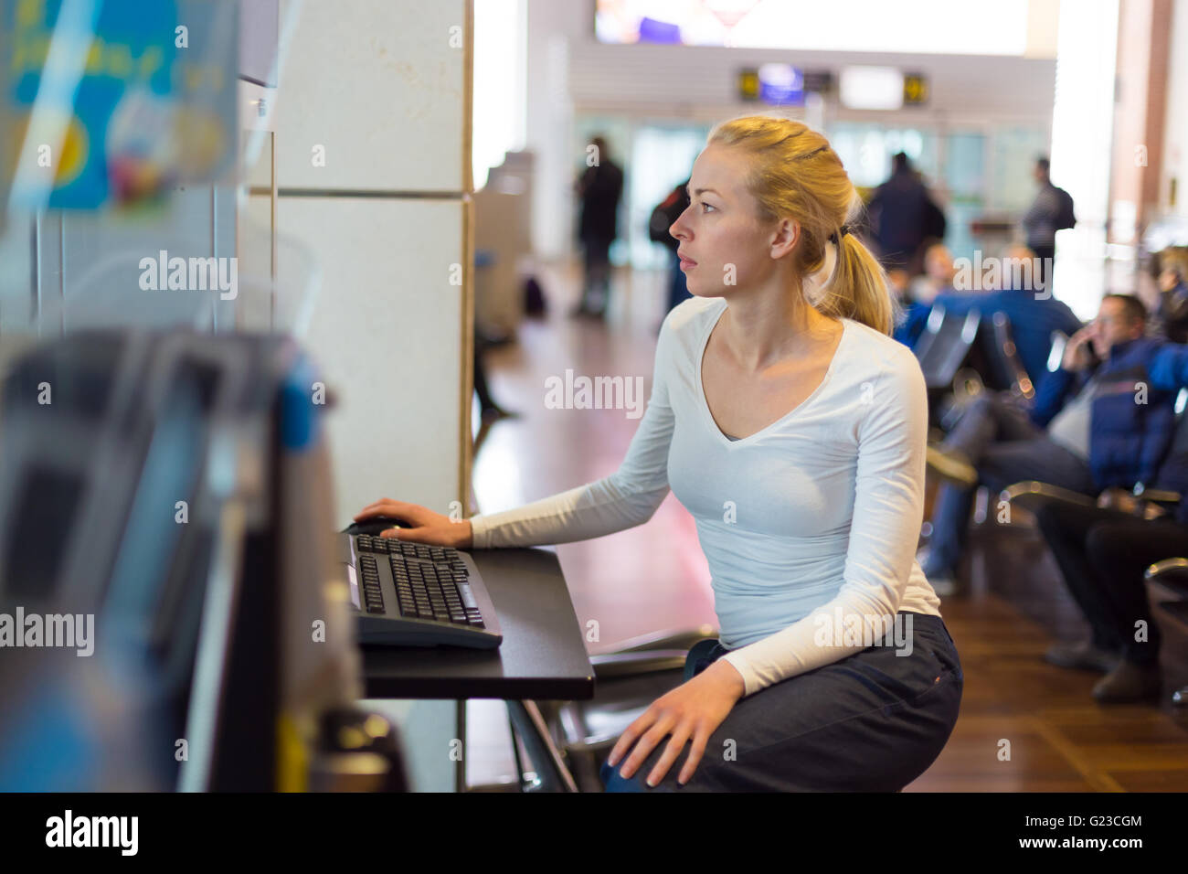 Public internet access point airport hi-res stock photography and ...
