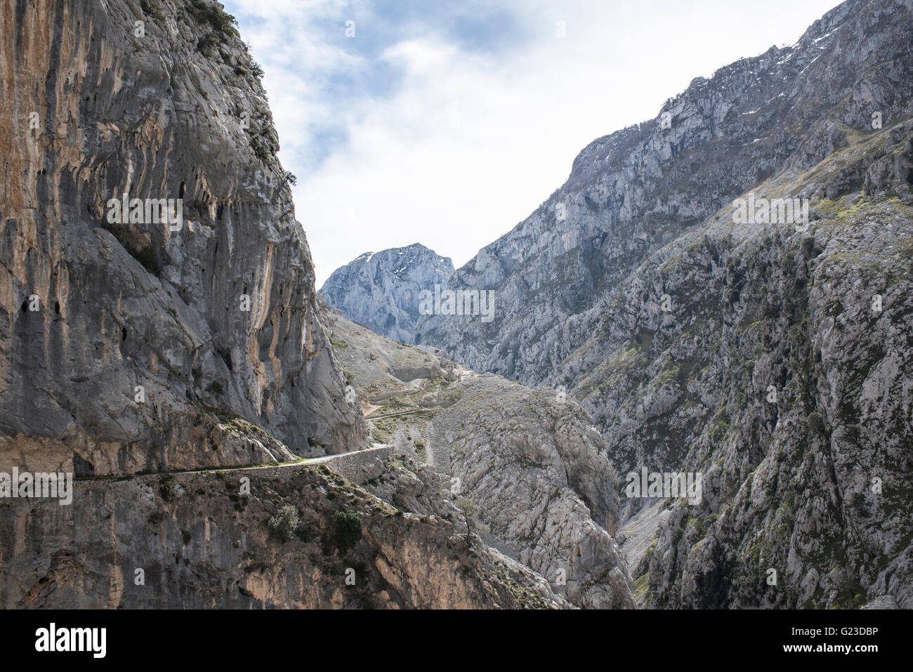 View of the Cares Gorge (Garganta del Cares), Picos de Europa, Asturias ...