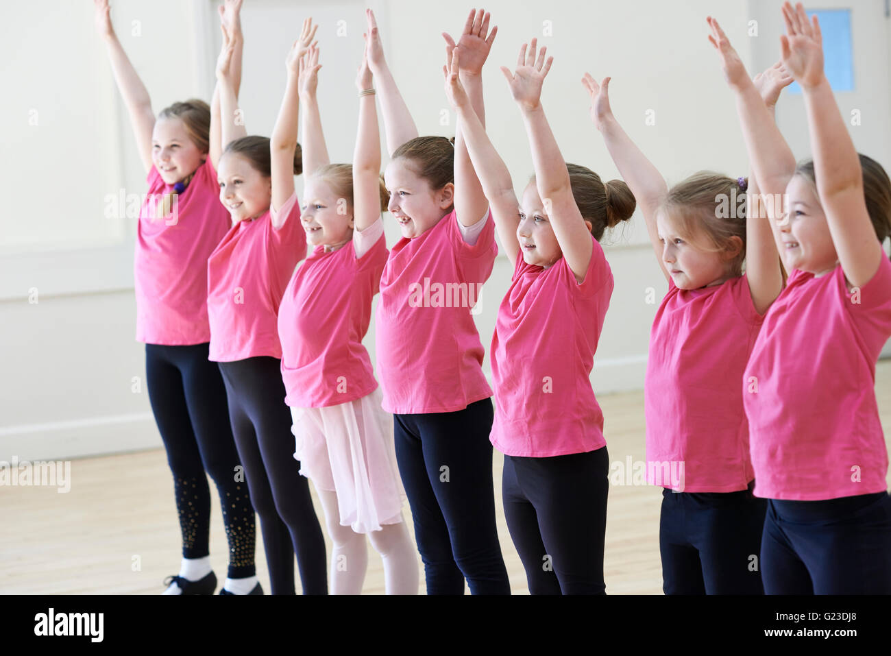 Group Of Children Enjoying Drama Class Together Stock Photo - Alamy