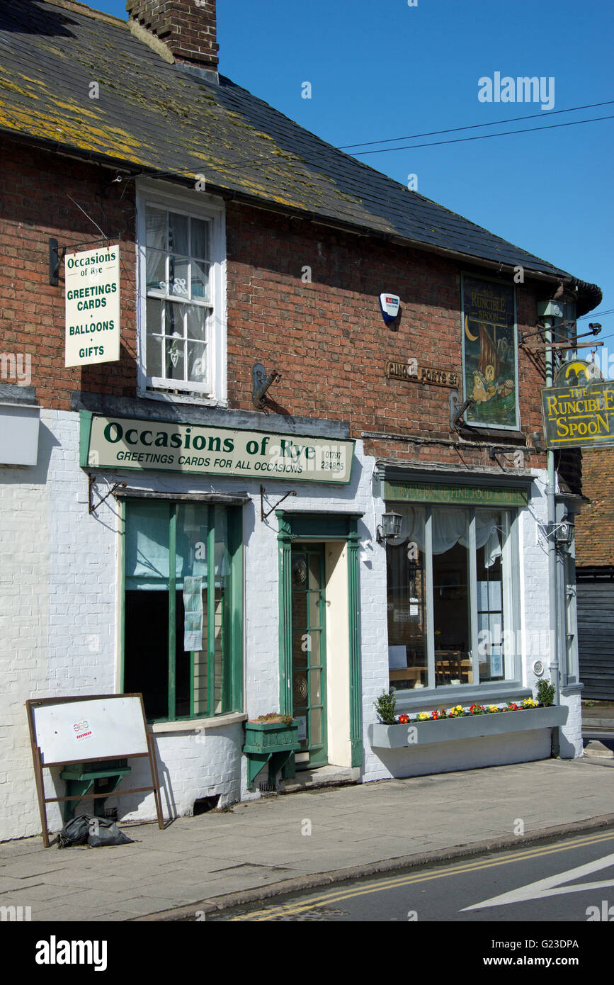 Rye street and shops, E Sussex, UK Stock Photo - Alamy