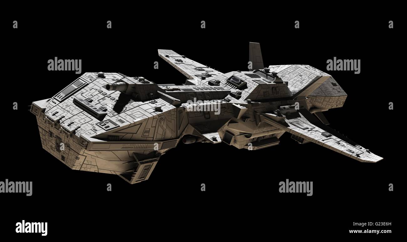 Science Fiction Interplanetary Spaceship - Side Angled View Stock Photo ...