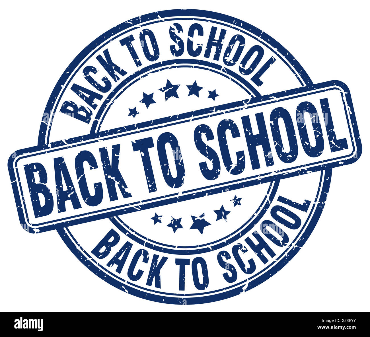 back to school blue grunge round vintage rubber stamp Stock Photo - Alamy