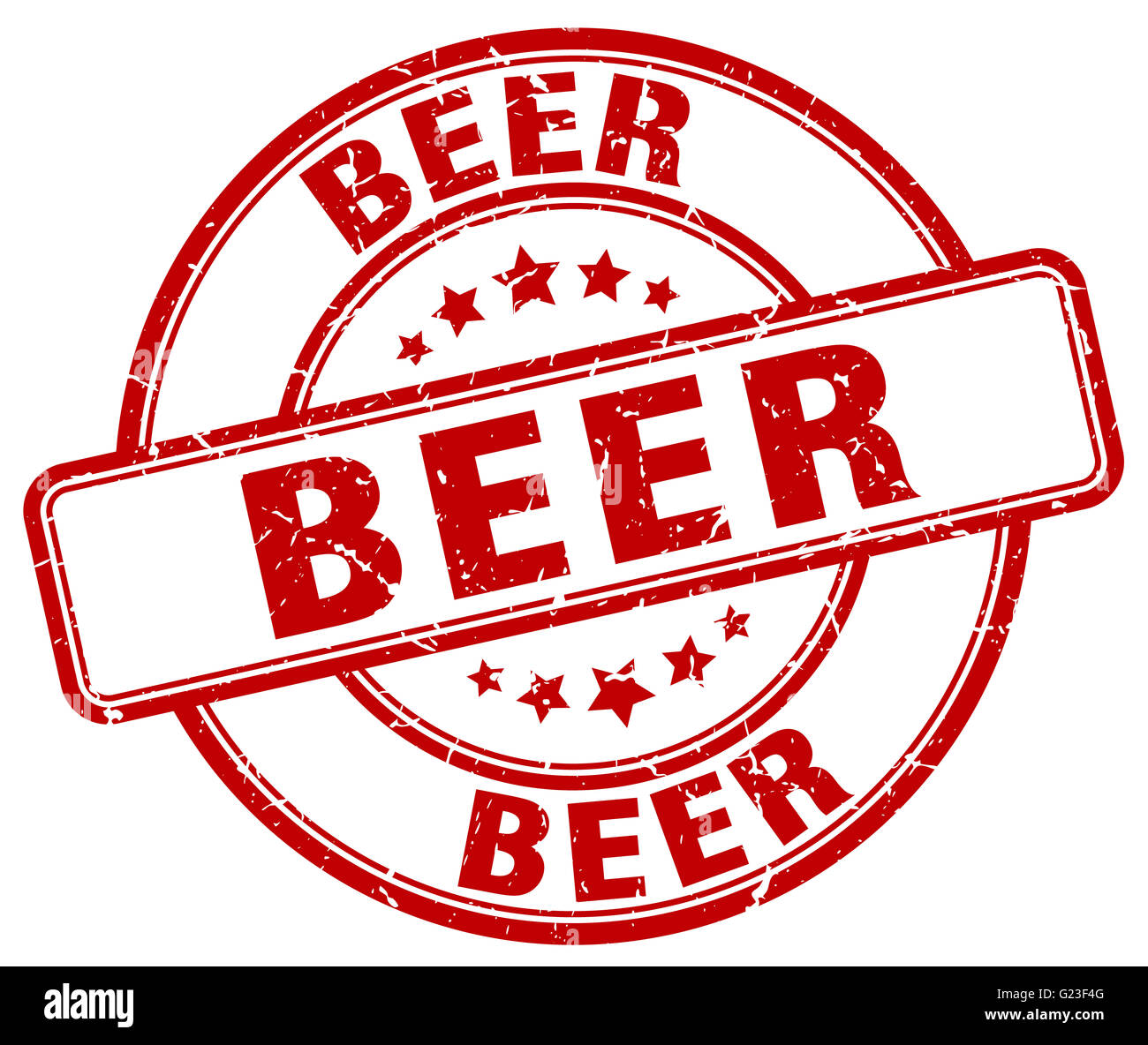beer red grunge round vintage rubber stamp Stock Photo - Alamy