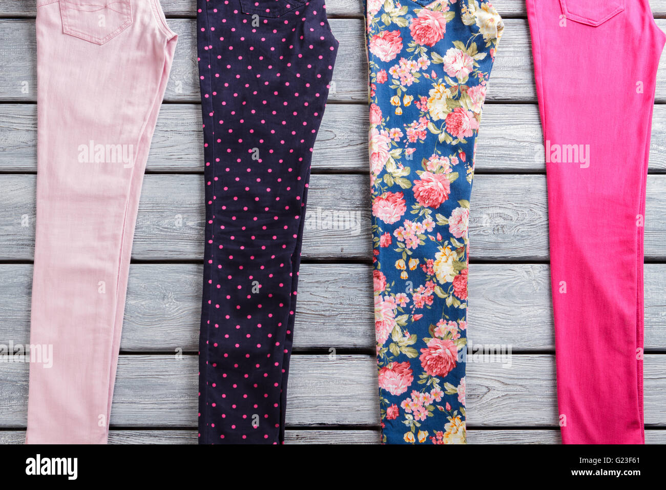 Floral and bright pink pants Stock Photo - Alamy
