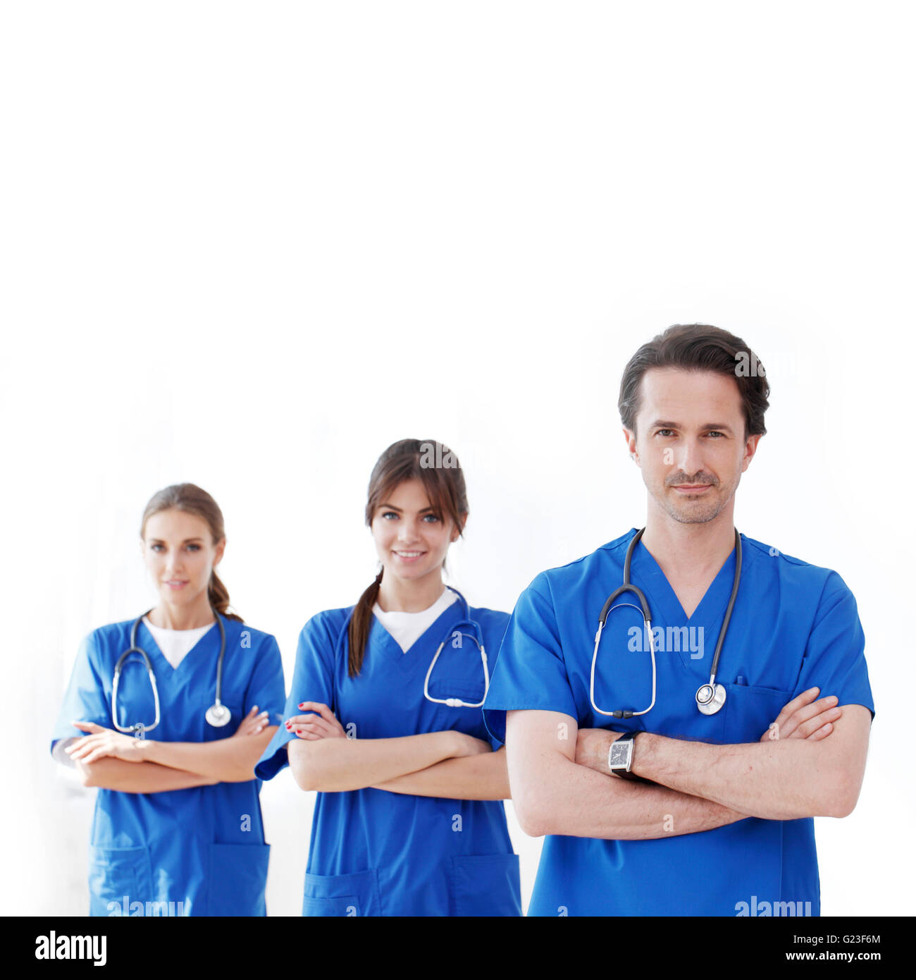 Team of professional doctors isolated on white background Stock Photo ...