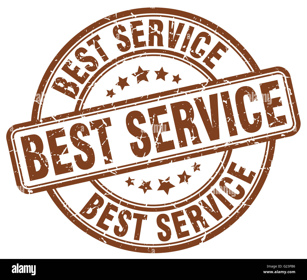best service brown grunge round vintage rubber stamp Stock Photo - Alamy