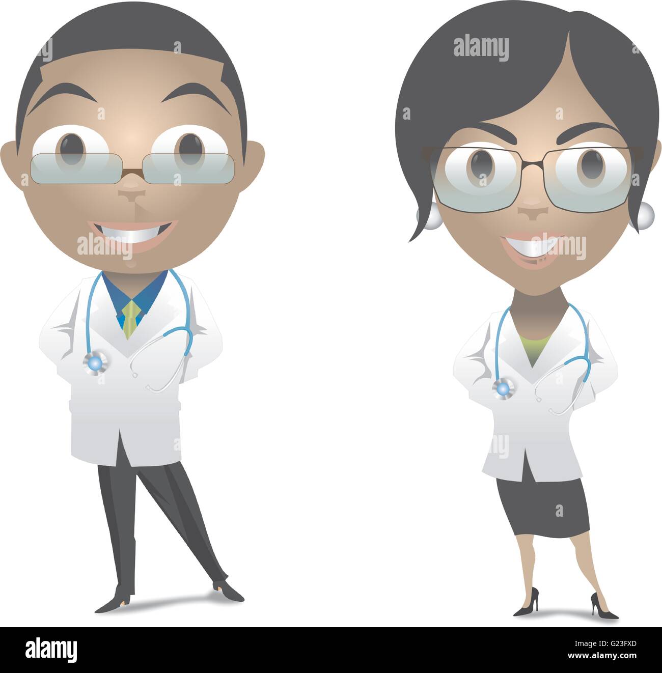 Male and Female Doctors Smiling Stock Vector Image & Art - Alamy
