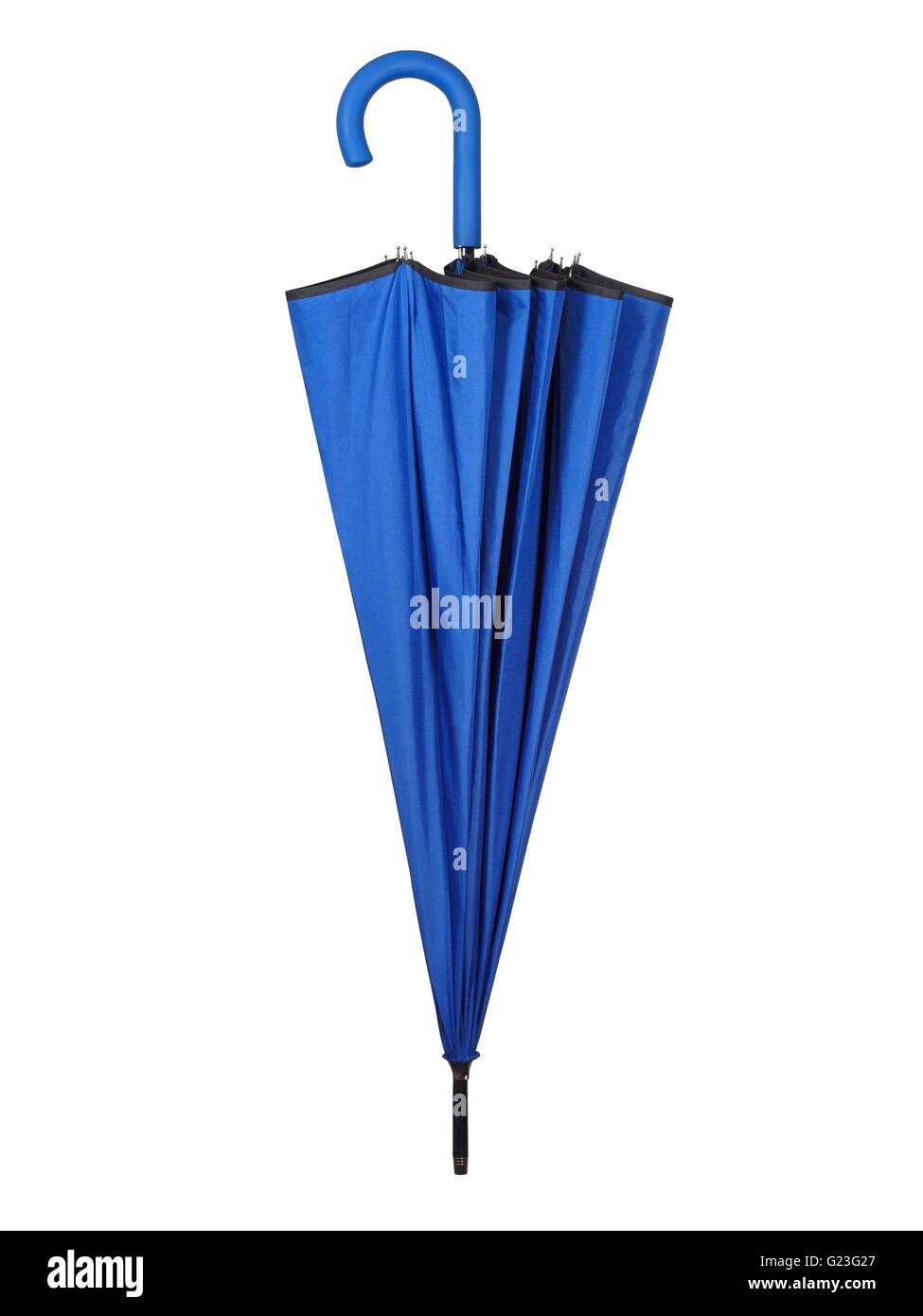 Folded blue umbrella Stock Photo - Alamy