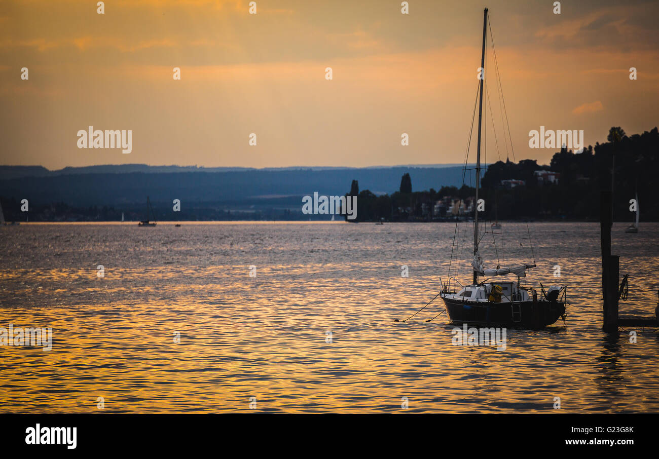 Fishing boat on lake constance hi-res stock photography and images - Alamy
