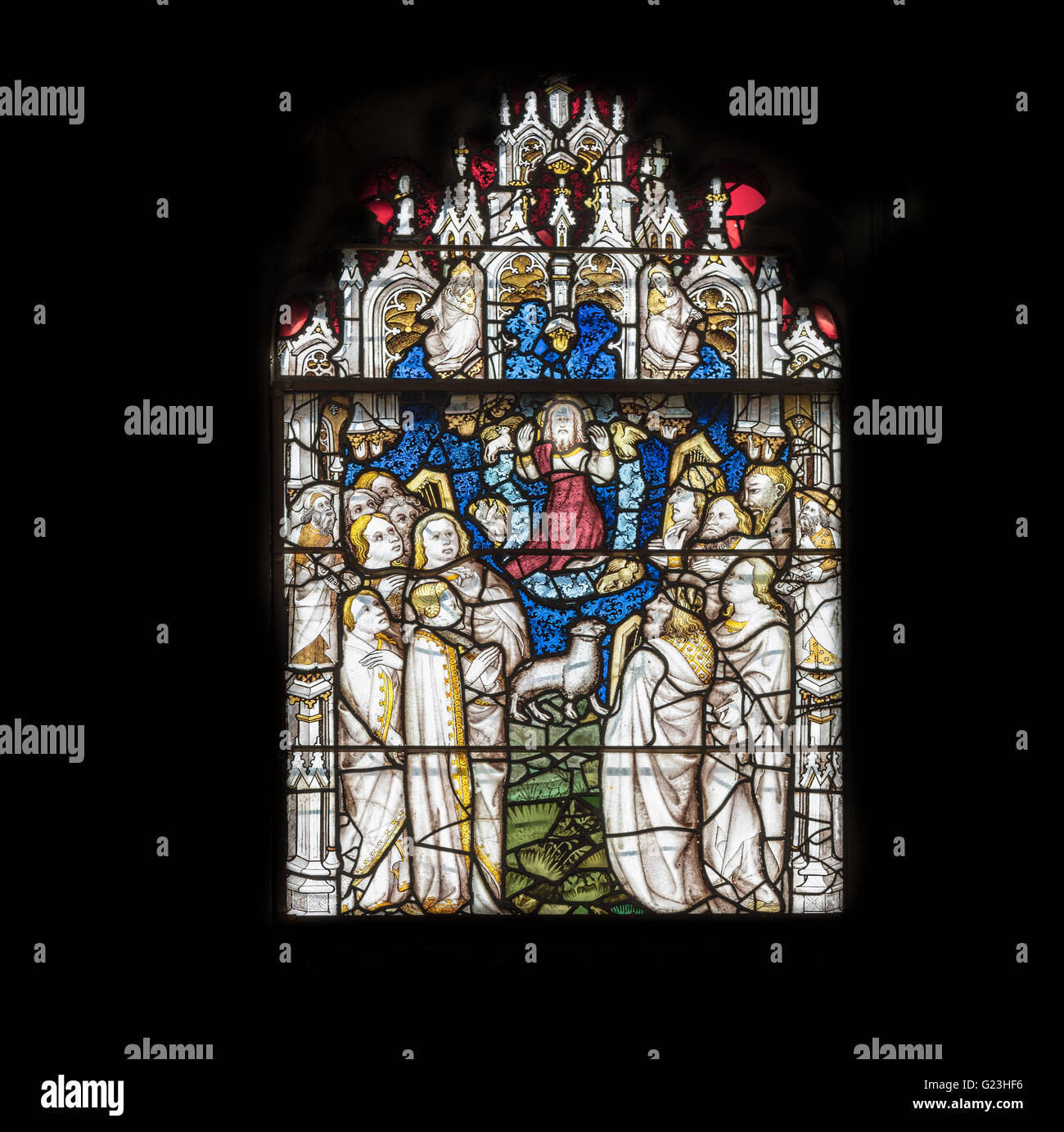 One of the117 story panels in the medieval century stained glass window ...