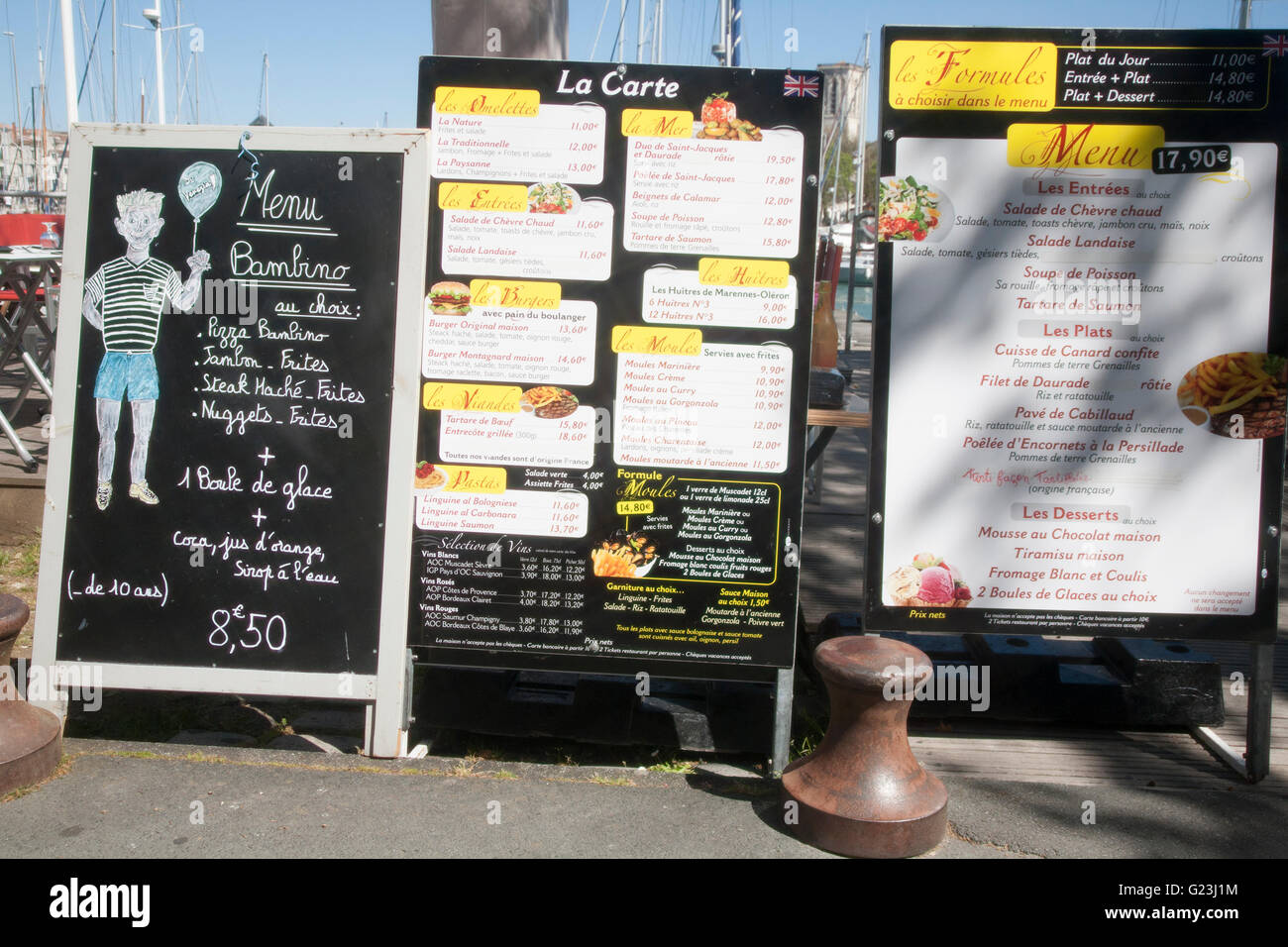 France, La Rochelle, Italian/French cafe and restaurant by the marina ...