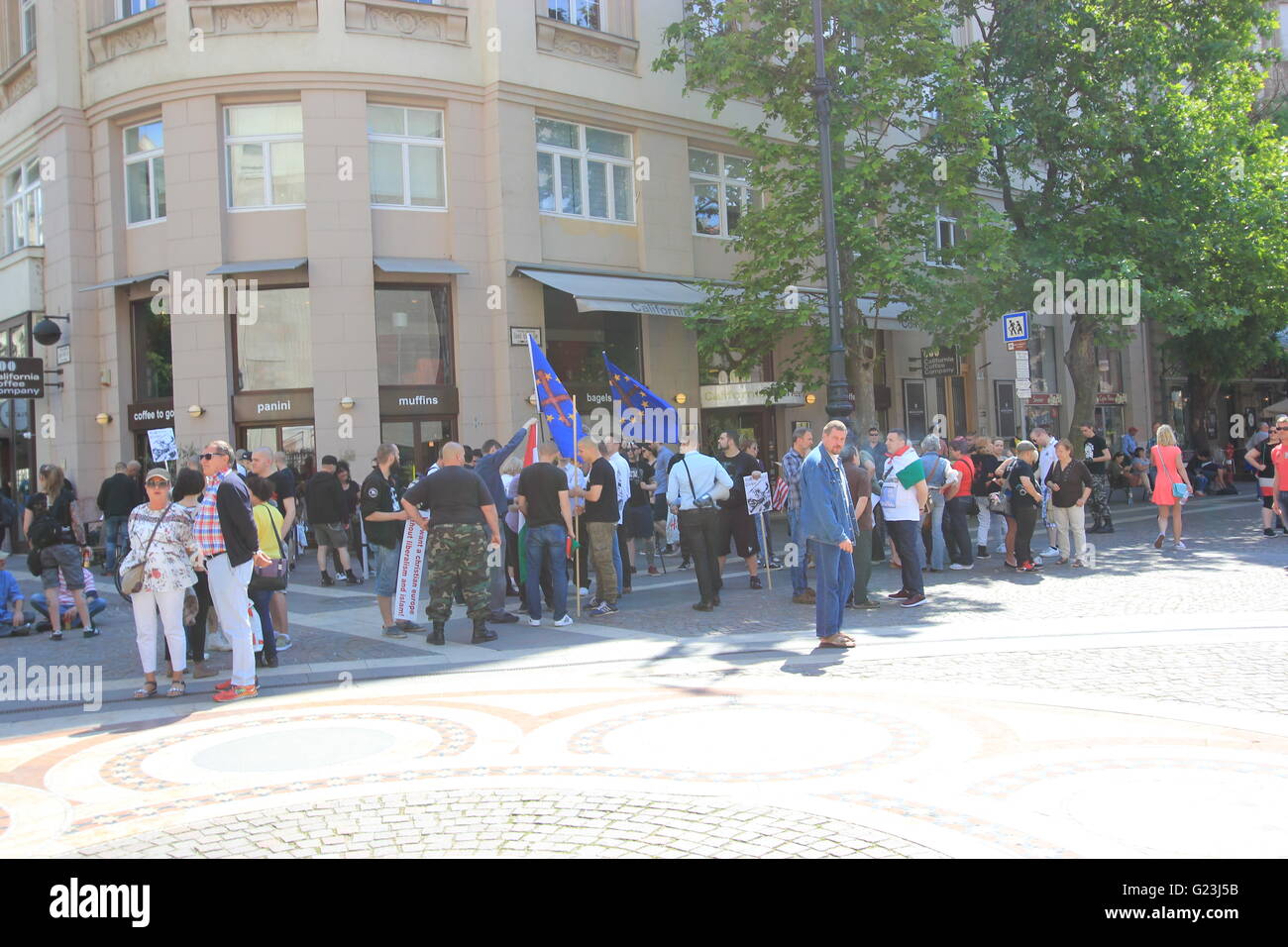A far right movement, protesting against Muslims and Europe, Budapest ...