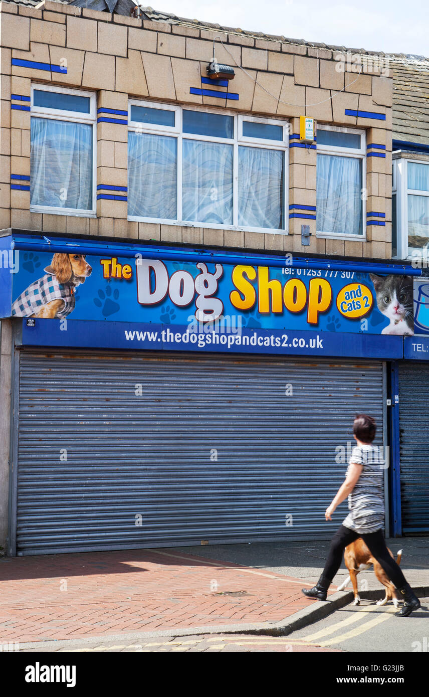 Art Deco tiled frontage to building in Fleetwood, Lancashire, UK Stock ...