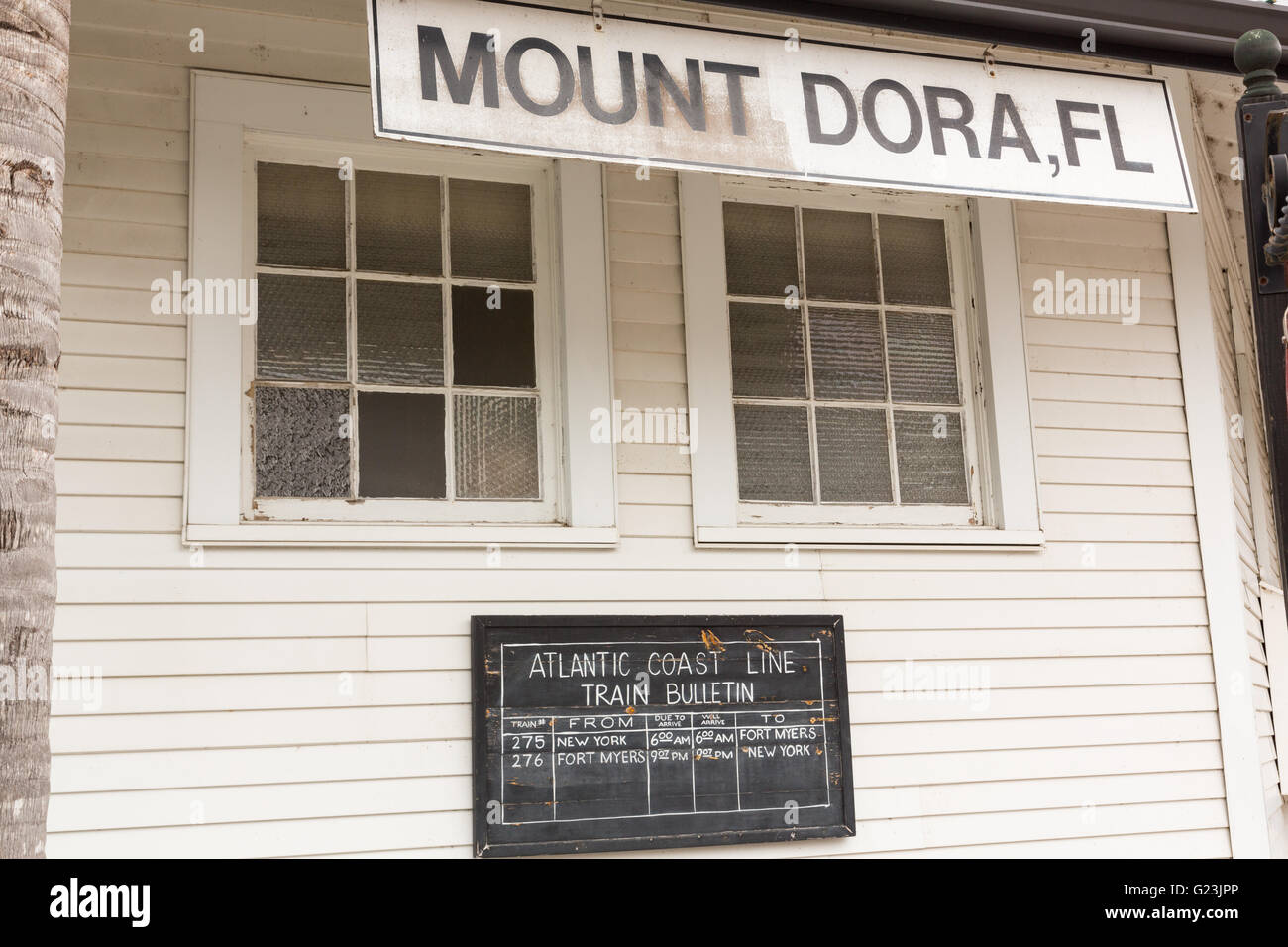 Historic downtown train depot and museum in Mount Dora, Florida Stock ...