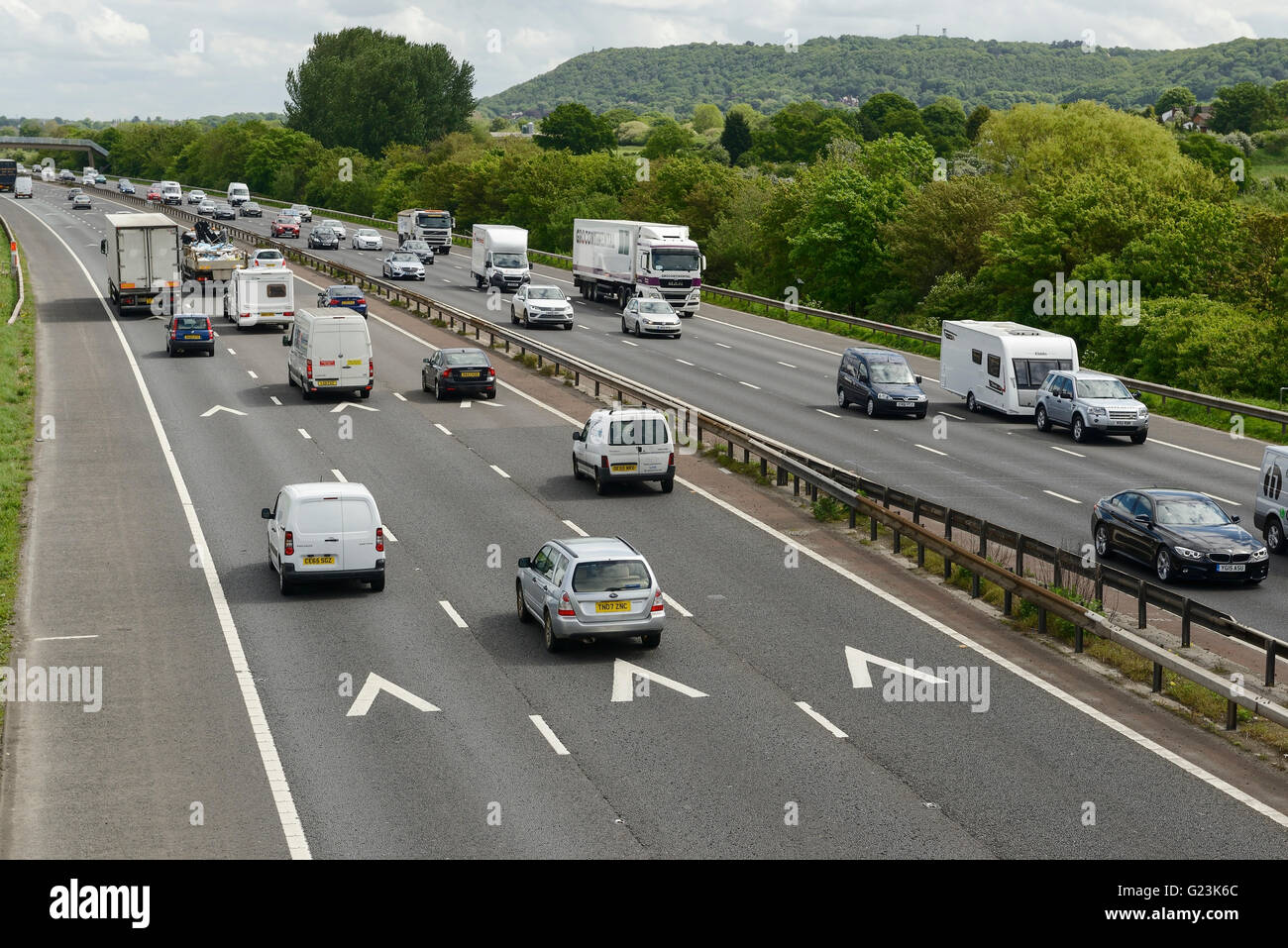 Chevron on motorway hi-res stock photography and images - Alamy
