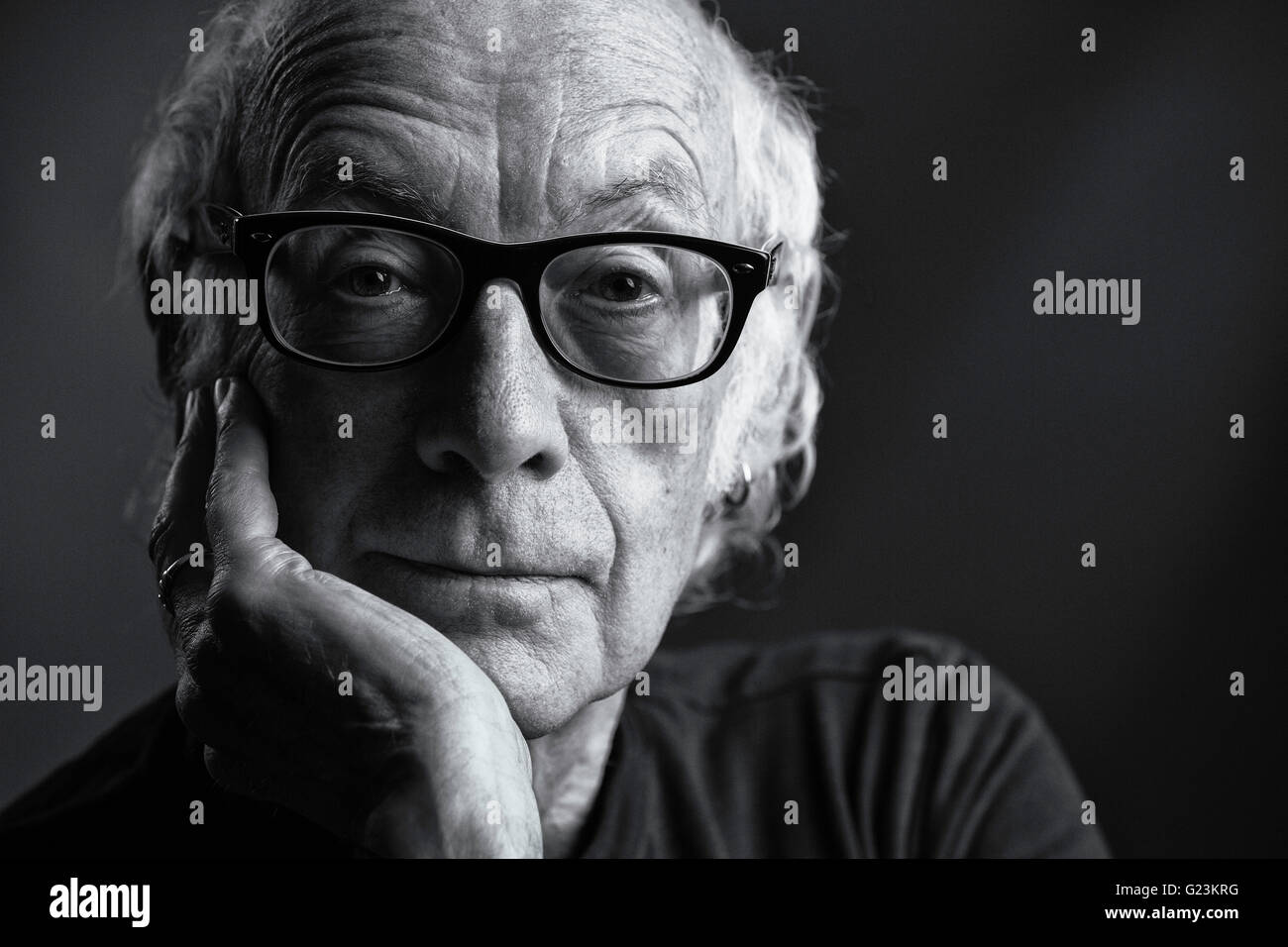 Roger McGough, Poet, Writer and Broadcaster Monochrome Studio Portrait ...