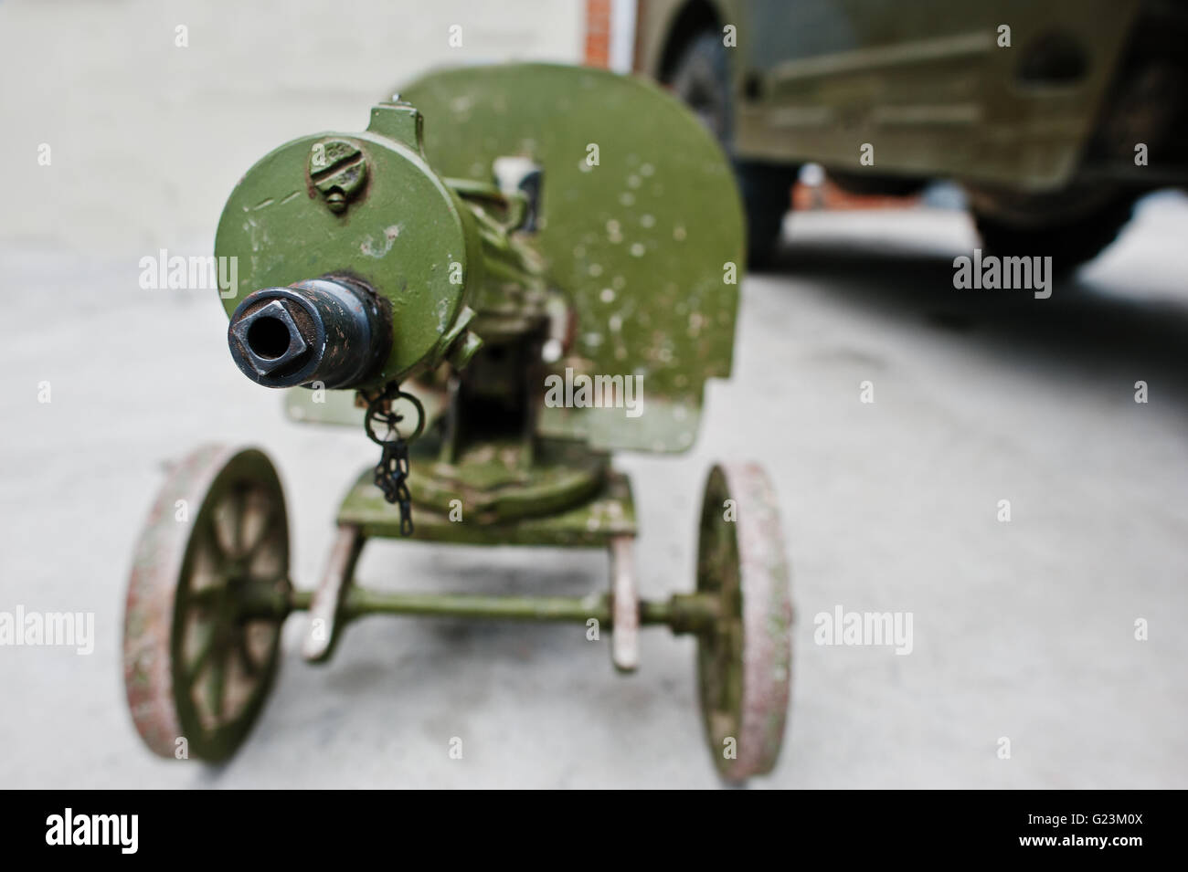 Old vintage machine gun, Maxim's system. Maxim gun Stock Photo - Alamy