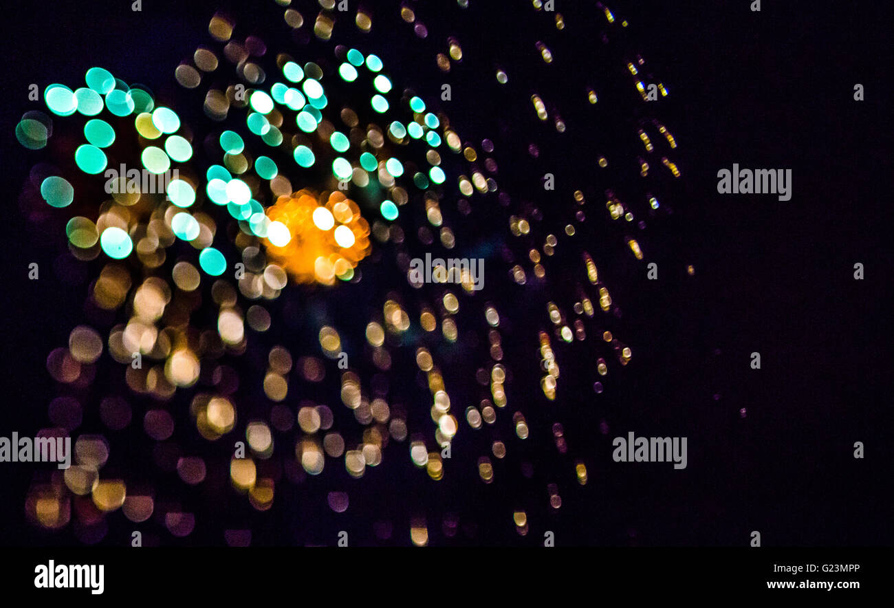 fireworks with tilt effect and bokeh Stock Photo - Alamy