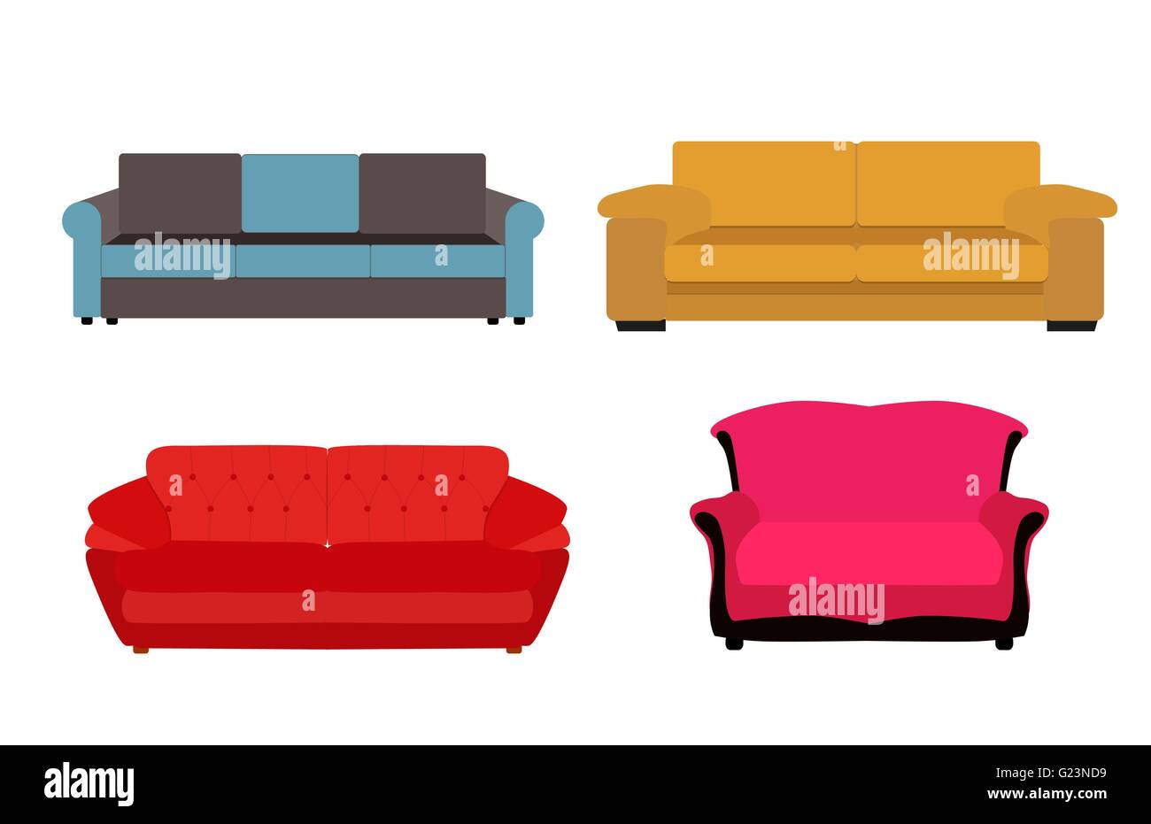 Sofa Icon Set Vector Illustration Stock Vector Image & Art - Alamy