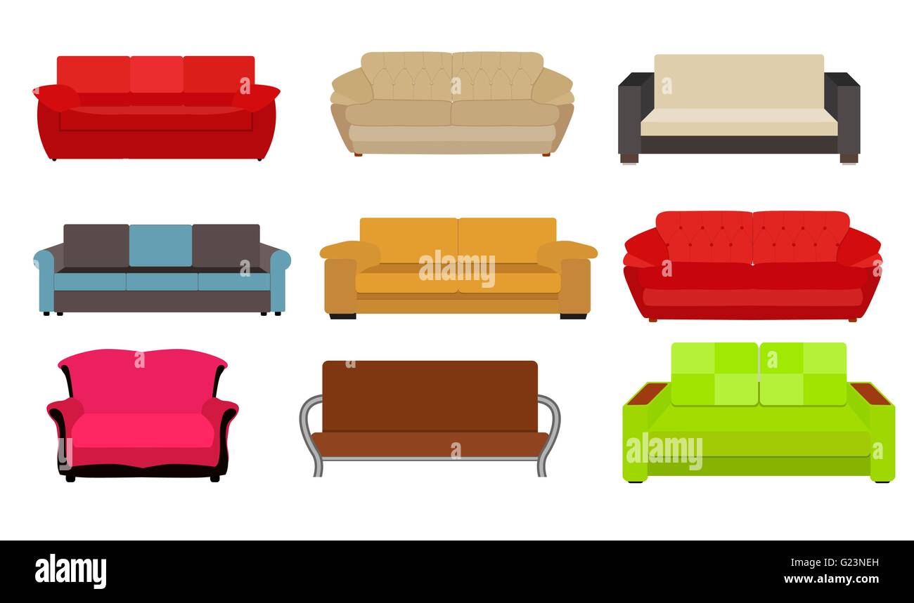 Sofa Icon Set Vector Illustration Stock Vector Image & Art - Alamy