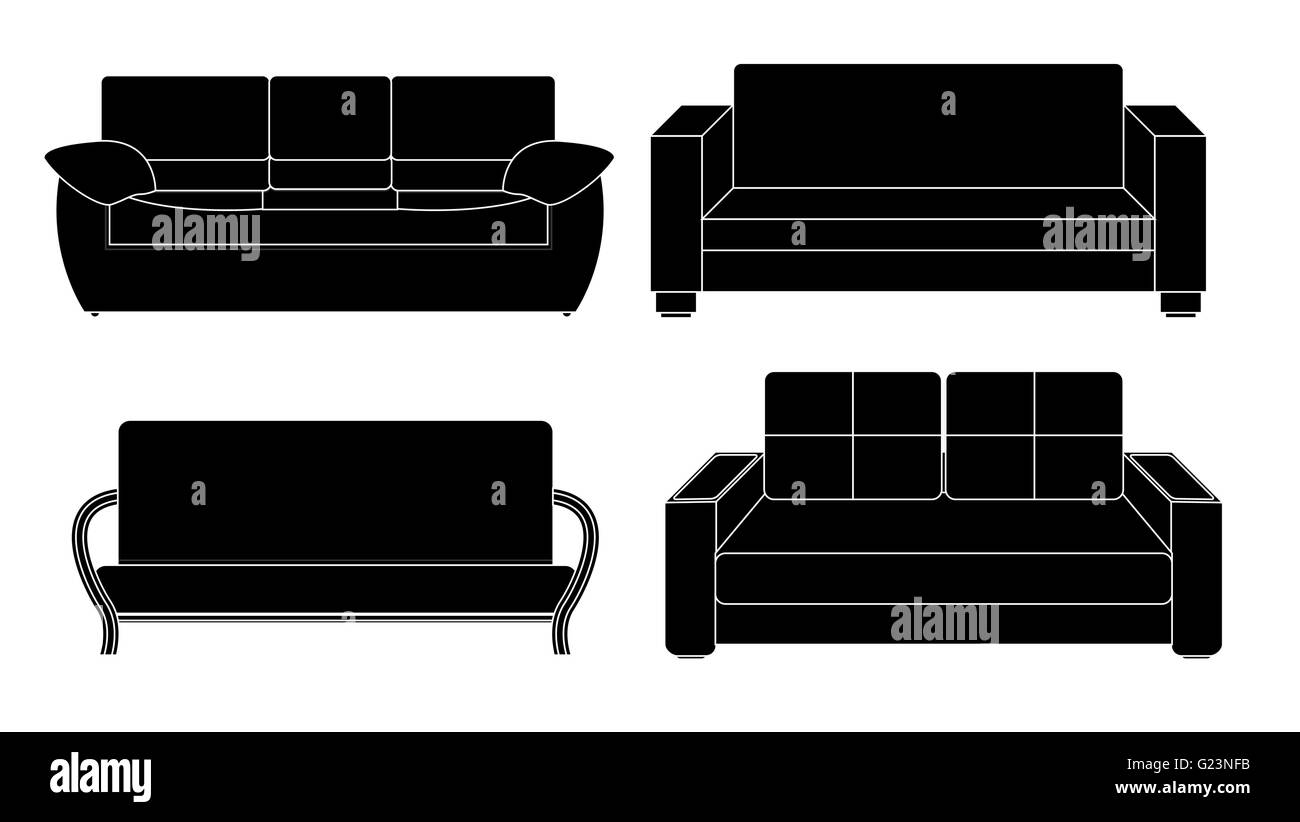Set sofa Black and White Stock Photos & Images - Alamy