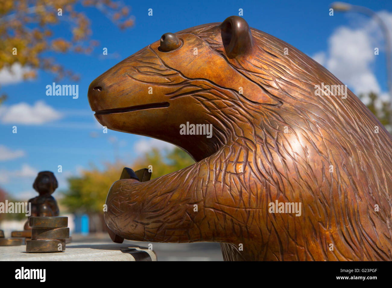 Wild Life bronze sculpture, Connell, Washington Stock Photo - Alamy