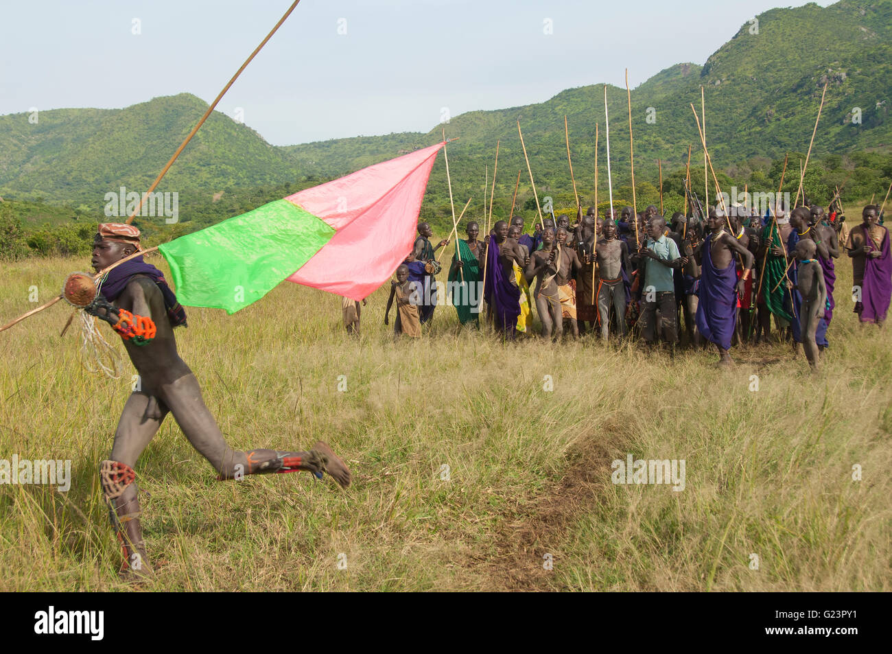 Donga stick fight ceremony, Surma tribe, Tulgit, Omo river valley ...