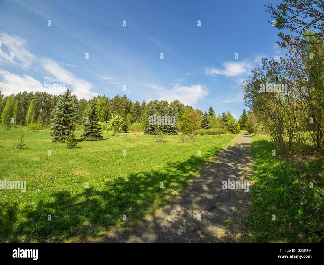 trail in Spring Park Stock Photo - Alamy