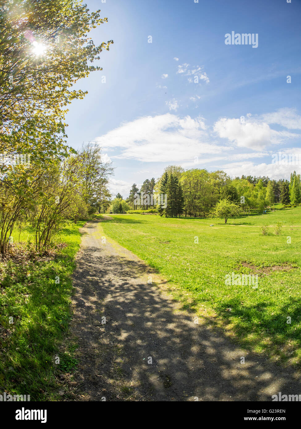 trail in Spring Park Stock Photo - Alamy
