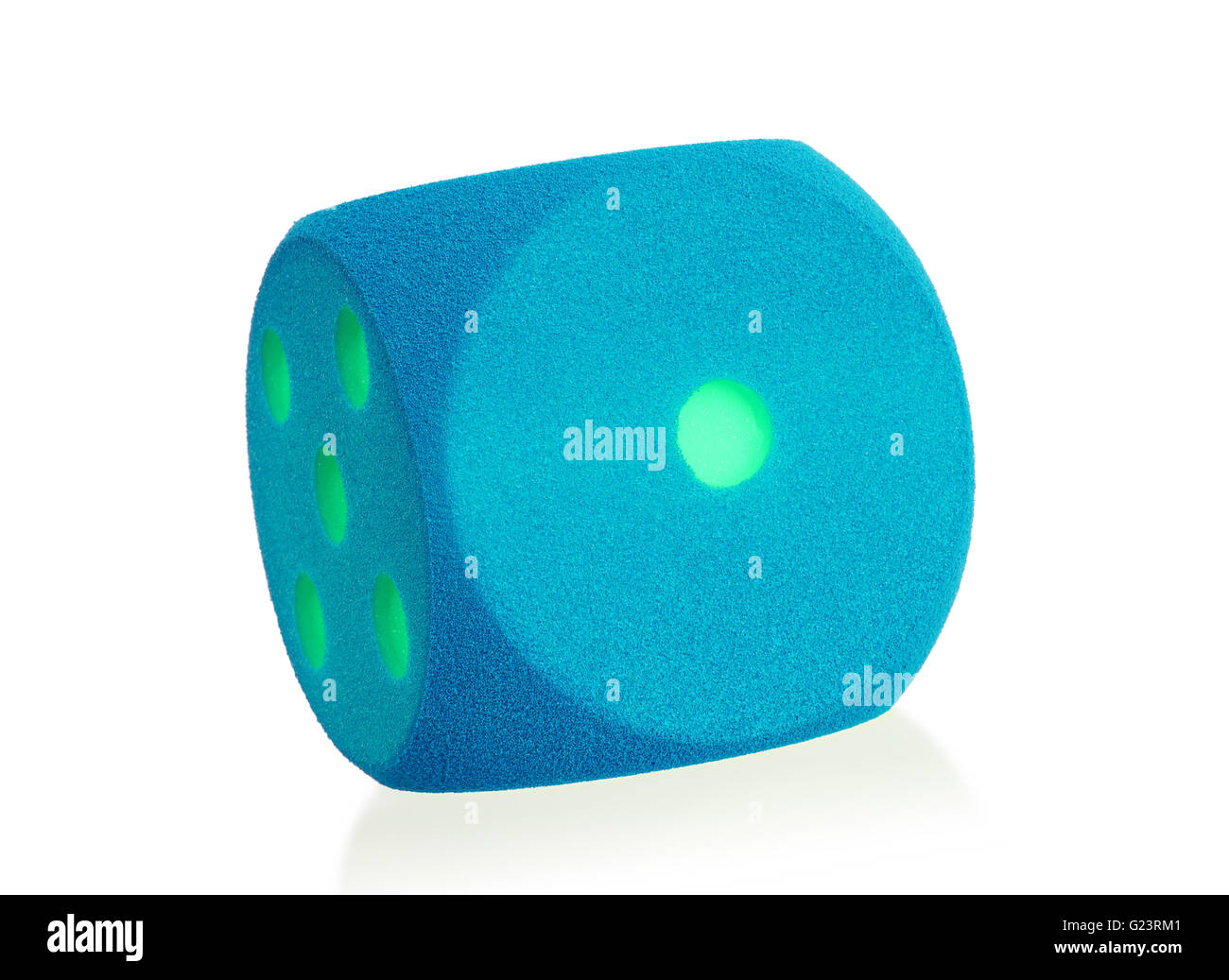 Large blue foam die isolated on white set - 1 Stock Photo - Alamy